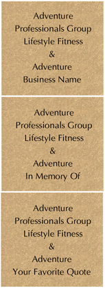 Adventure Professionals Group Engraved Brick Order Form